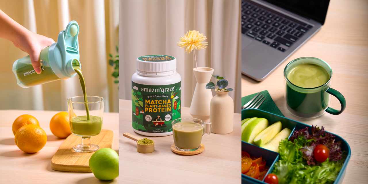 Amazin’ Graze introduces 2-in-1 Superblend Matcha Protein Blend ...